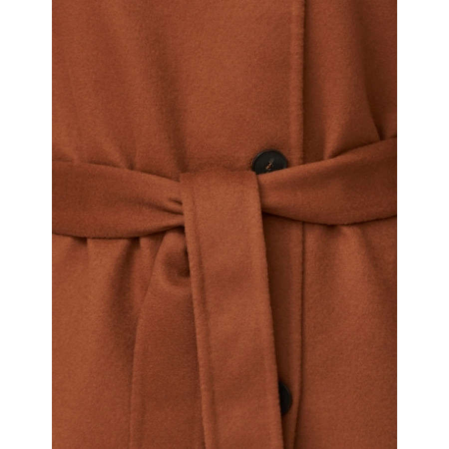 Classic Rust Brown Wool Overcoat